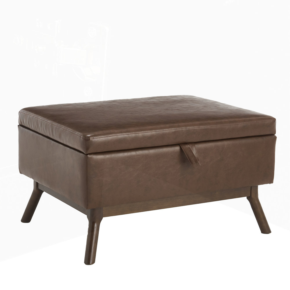 George Oliver Mid-century modern square coffee table storage bench ...