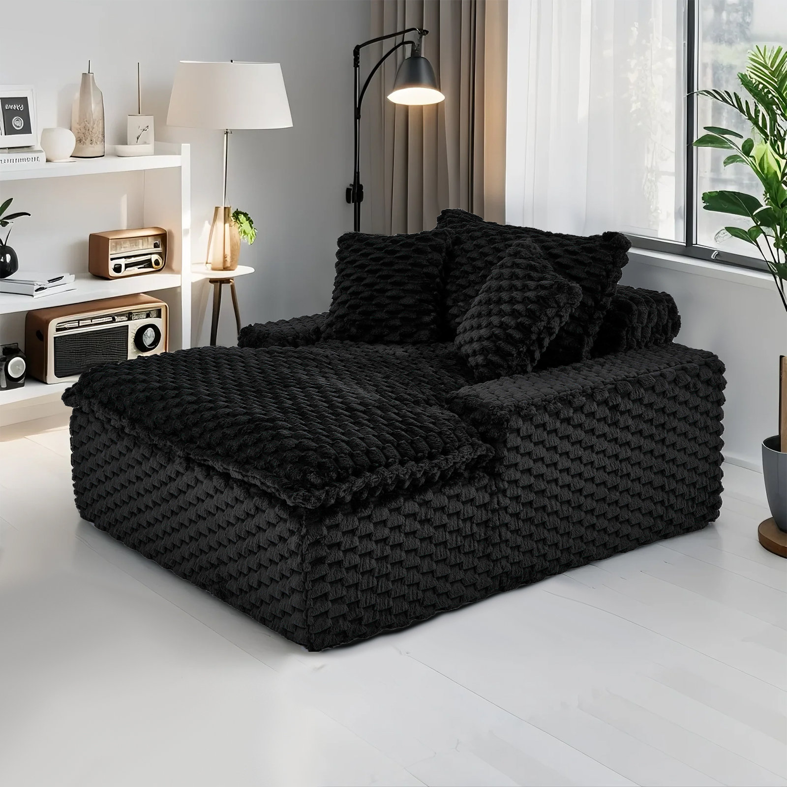 RUVINCE Cloud Sleeper Oversized Chaise Lounge, 51-inch Comfort-Bearing ...
