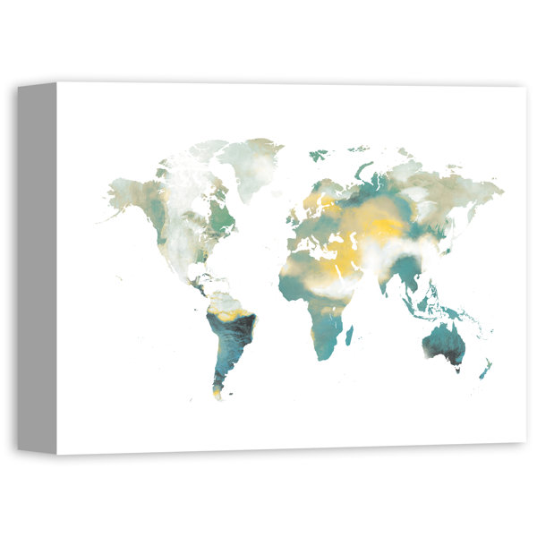 Wrought Studio " World Map " Print on Canvas | Wayfair