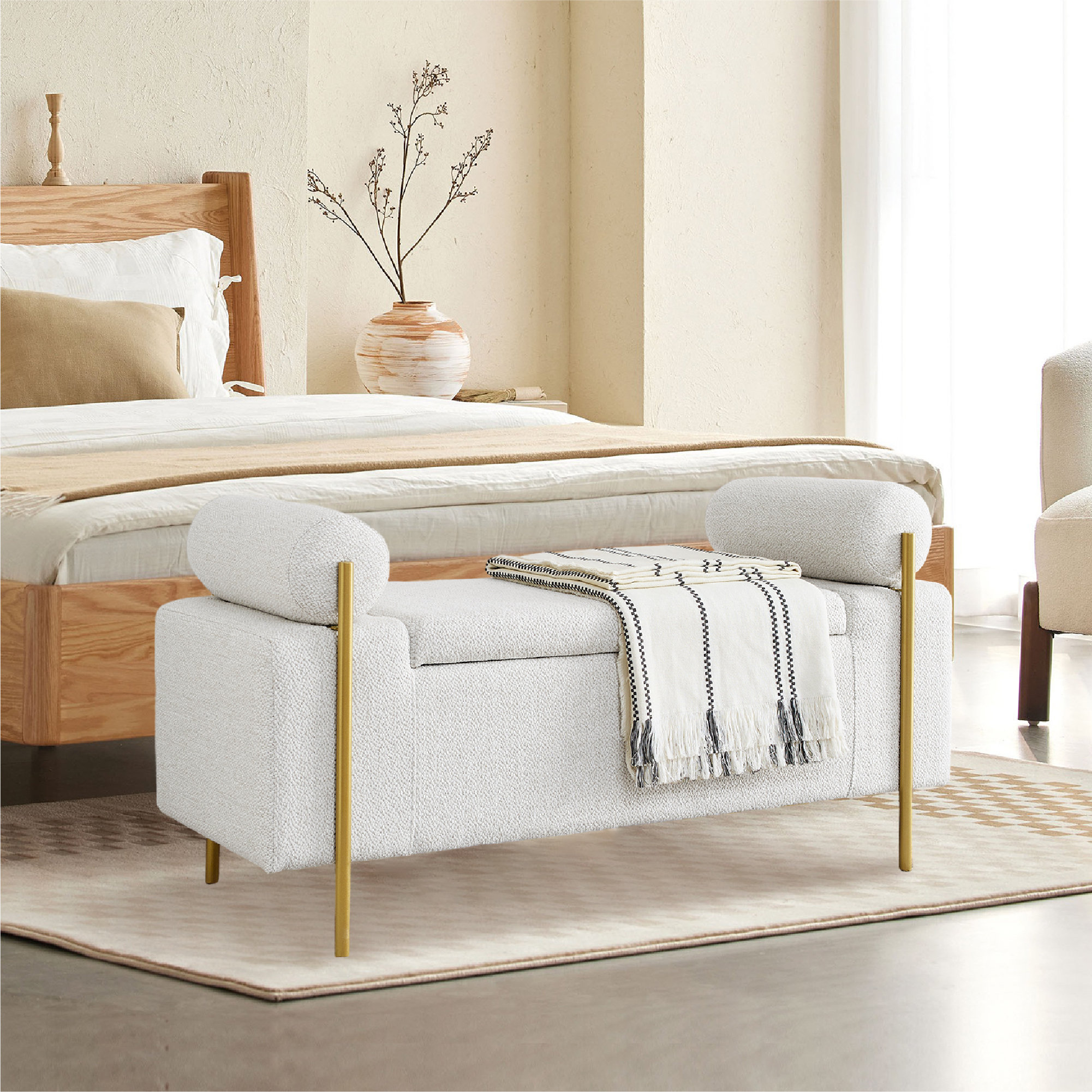 Everly Quinn Upholstered Flip Top Bench - Wayfair Canada