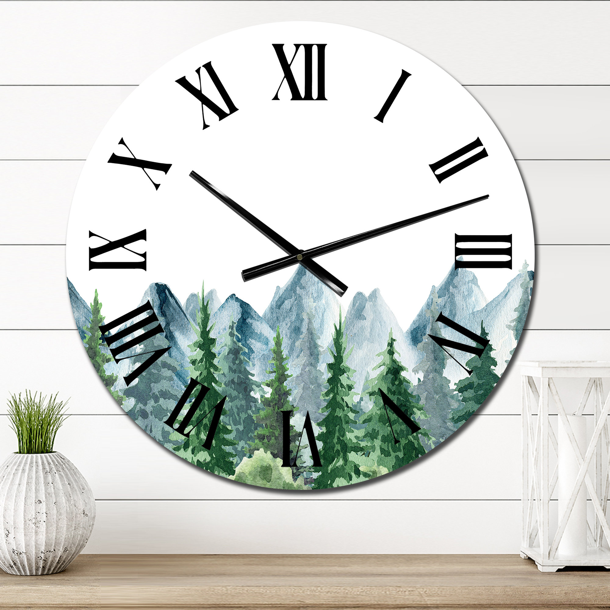 East Urban Home Mountain Landscape with Fir Trees I - Country Wall ...
