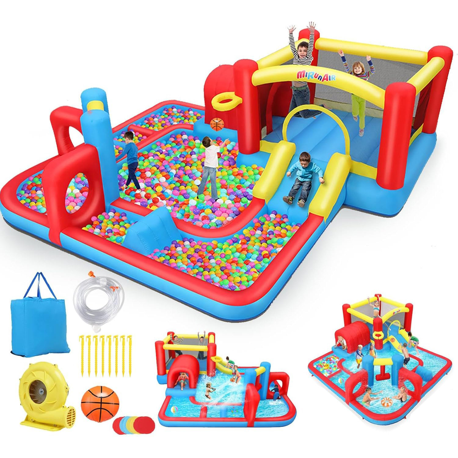 Homdox 14.3' X 14.3' Inflatable Bounce House With 520 Watt Air Blower ...