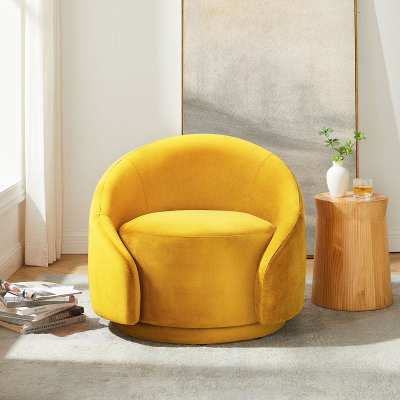 Ivy Bronx Gabbanelli Upholstered Swivel Barrel Chair & Reviews | Wayfair