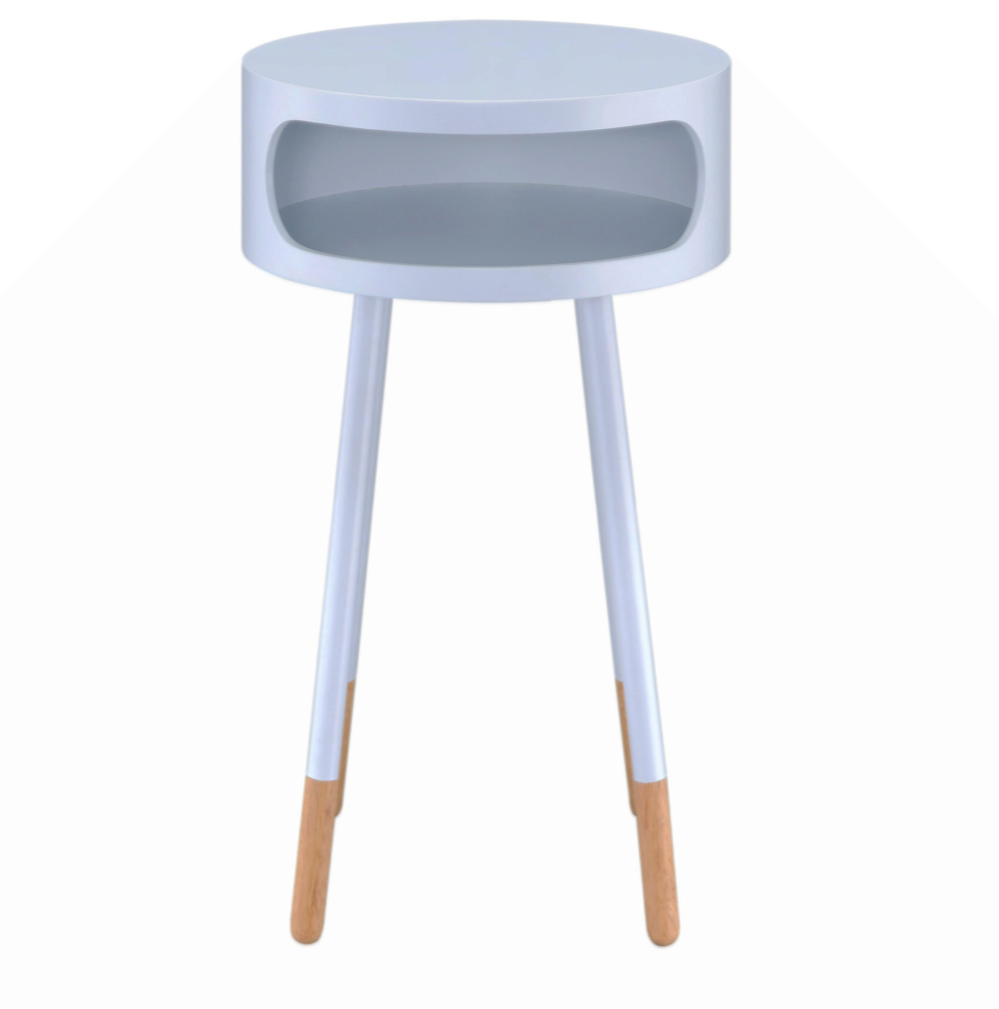 George Oliver Round 1-Shelf End Table Round Wooden End Table High ...