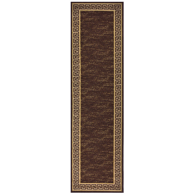 World Menagerie Greek Key Bordered Slip Resistant 2x5 Runner Rugs | Wayfair