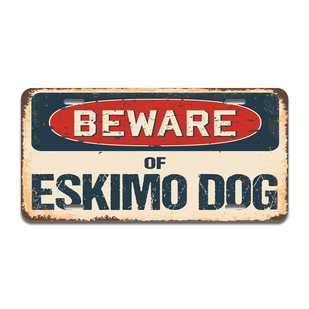 SignMission Beware of Eskimo Dog Aluminum Plate Frame | Wayfair