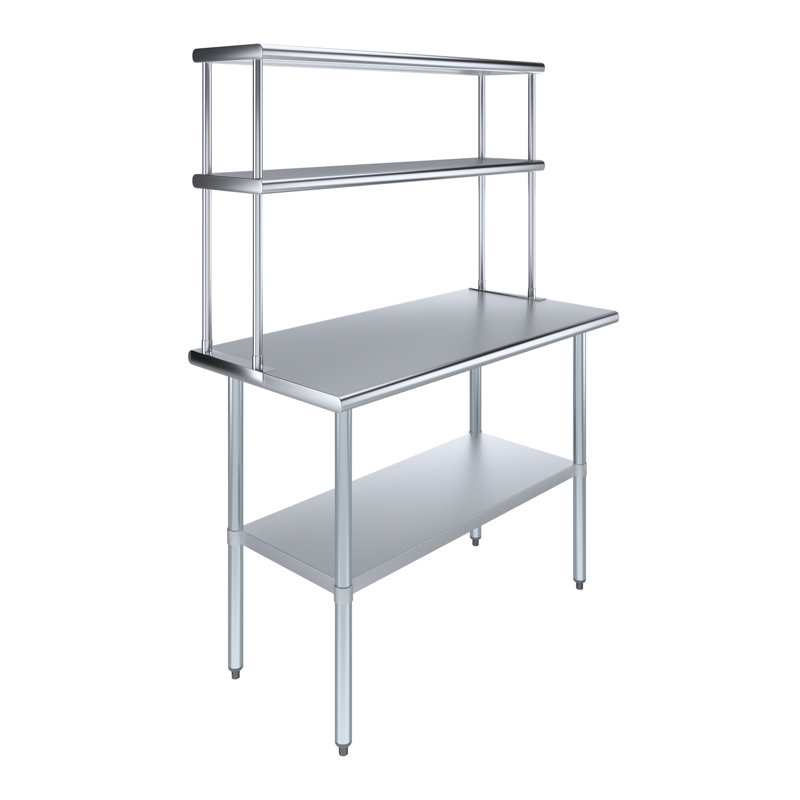 Amgood Stainless Steel Top Workbench With 2 Tier Shelf & Reviews | Wayfair