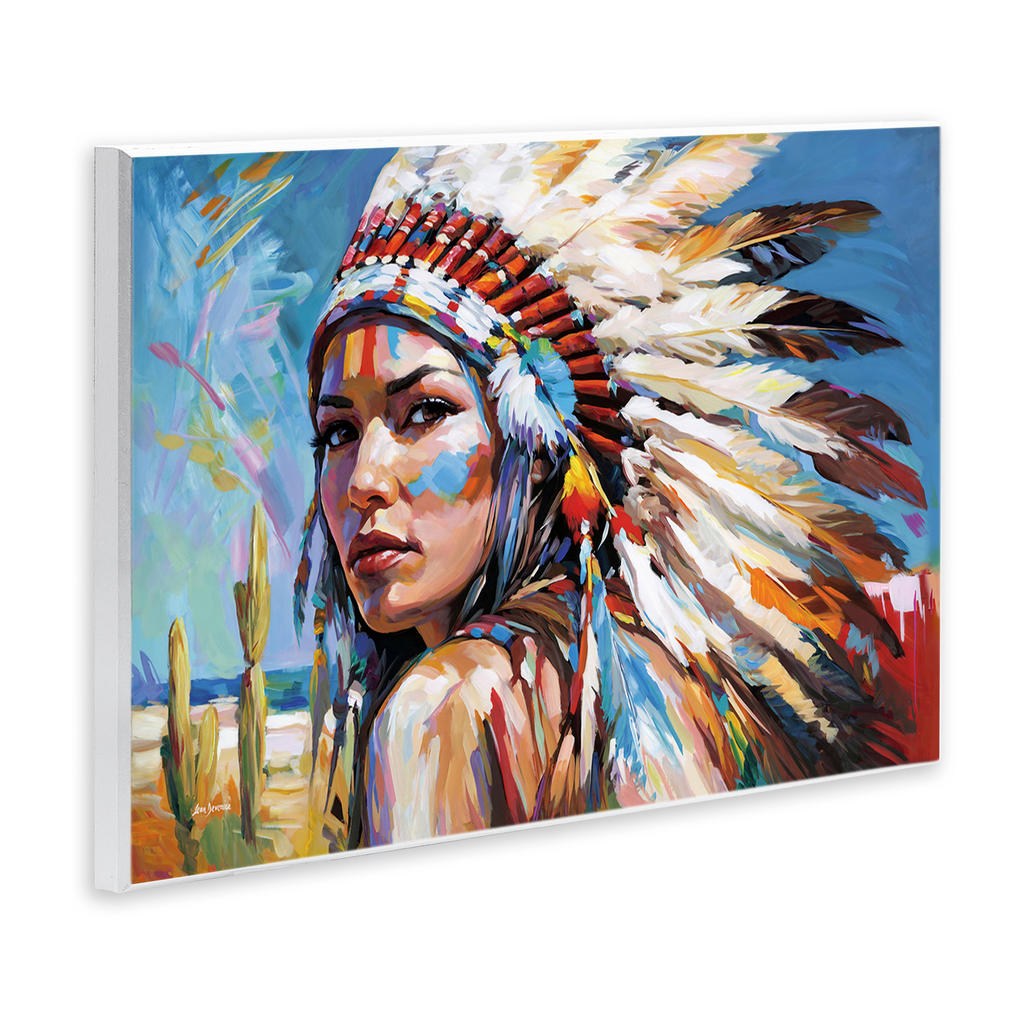 Dakota Fields Native American Woman Portrait Wall Plaque Art by Leon ...