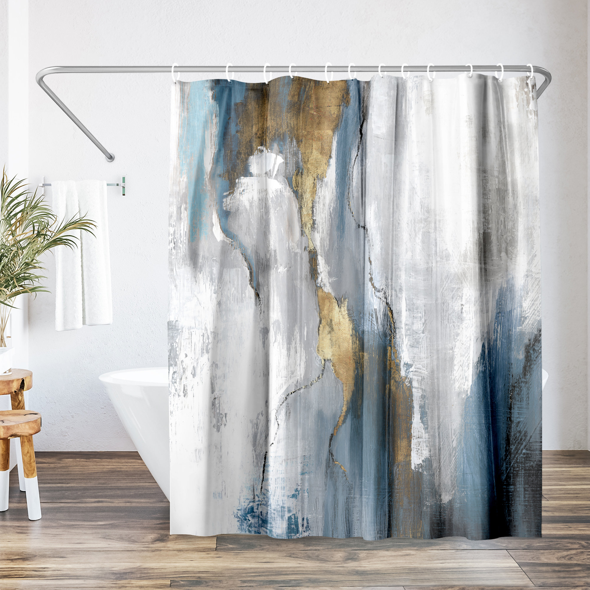 The Twillery Co. Abstract Shower Curtain Revolving Motion Shower ...