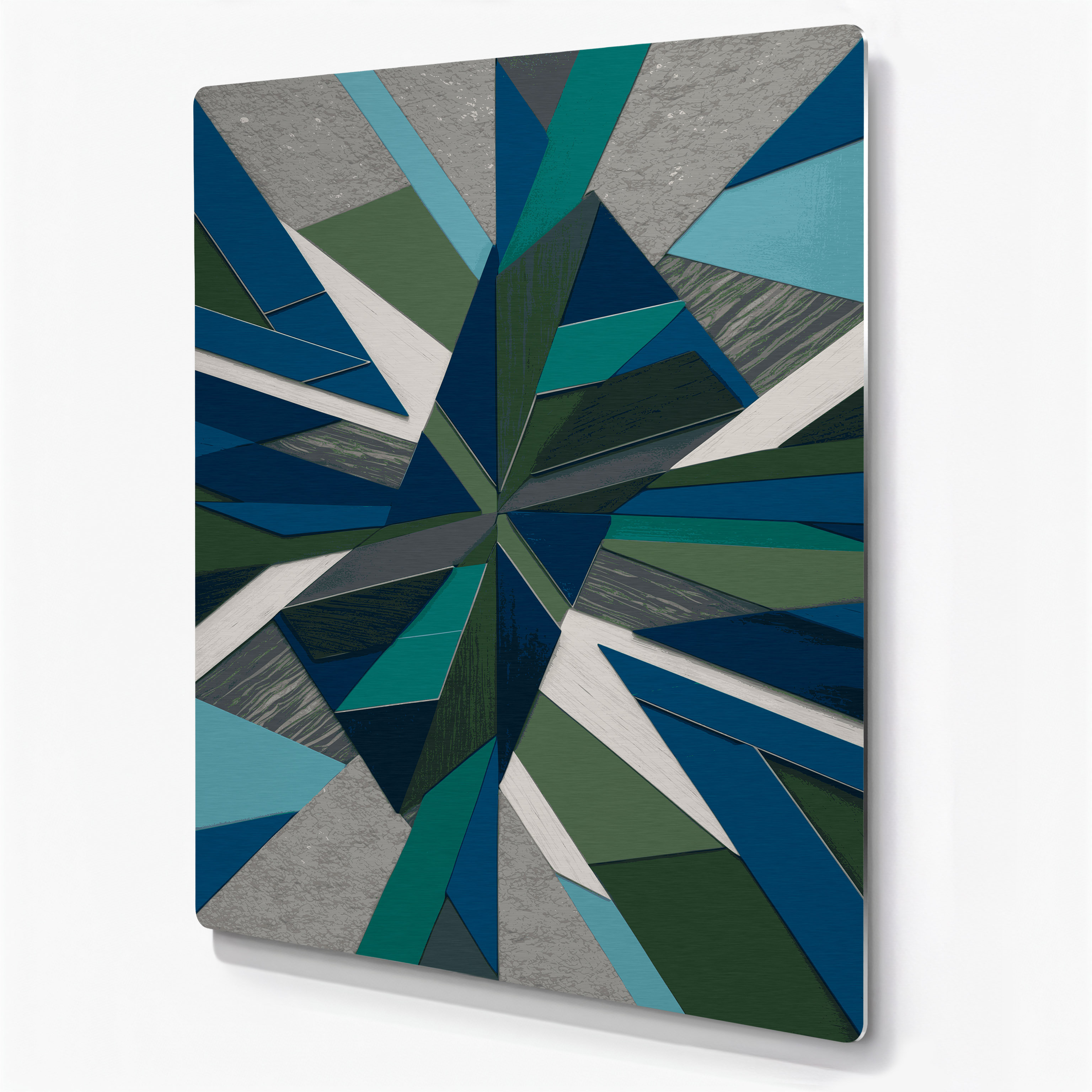 Orren Ellis Abstract Shapes 25 Green Metal Wall Art | Wayfair