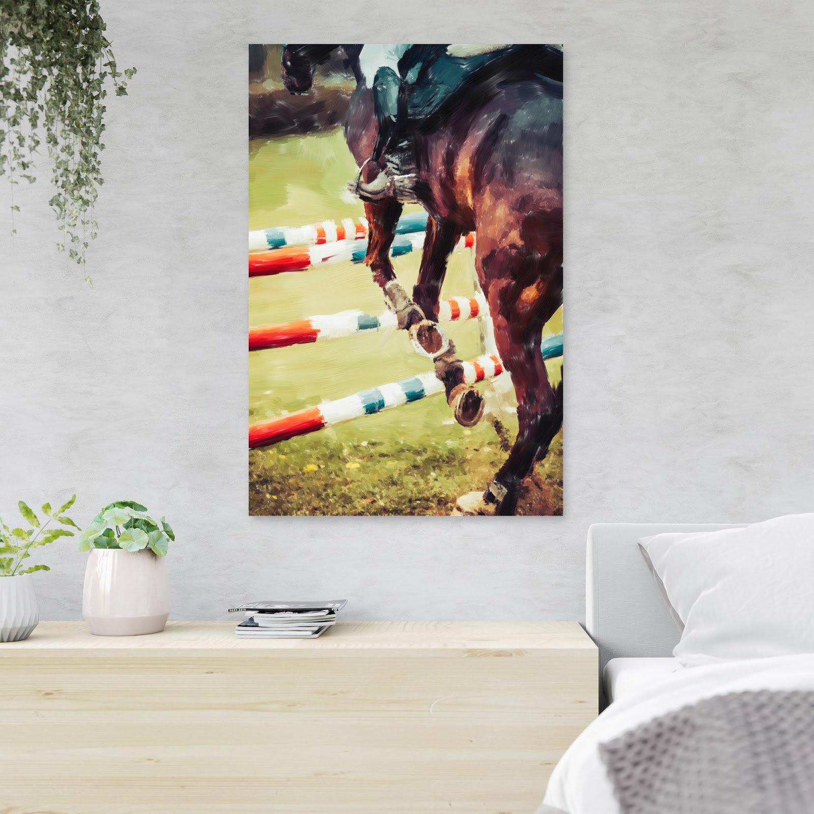 Foundry Select Horse Jumping Over Obstacle - 1 Piece Rectangle Graphic ...