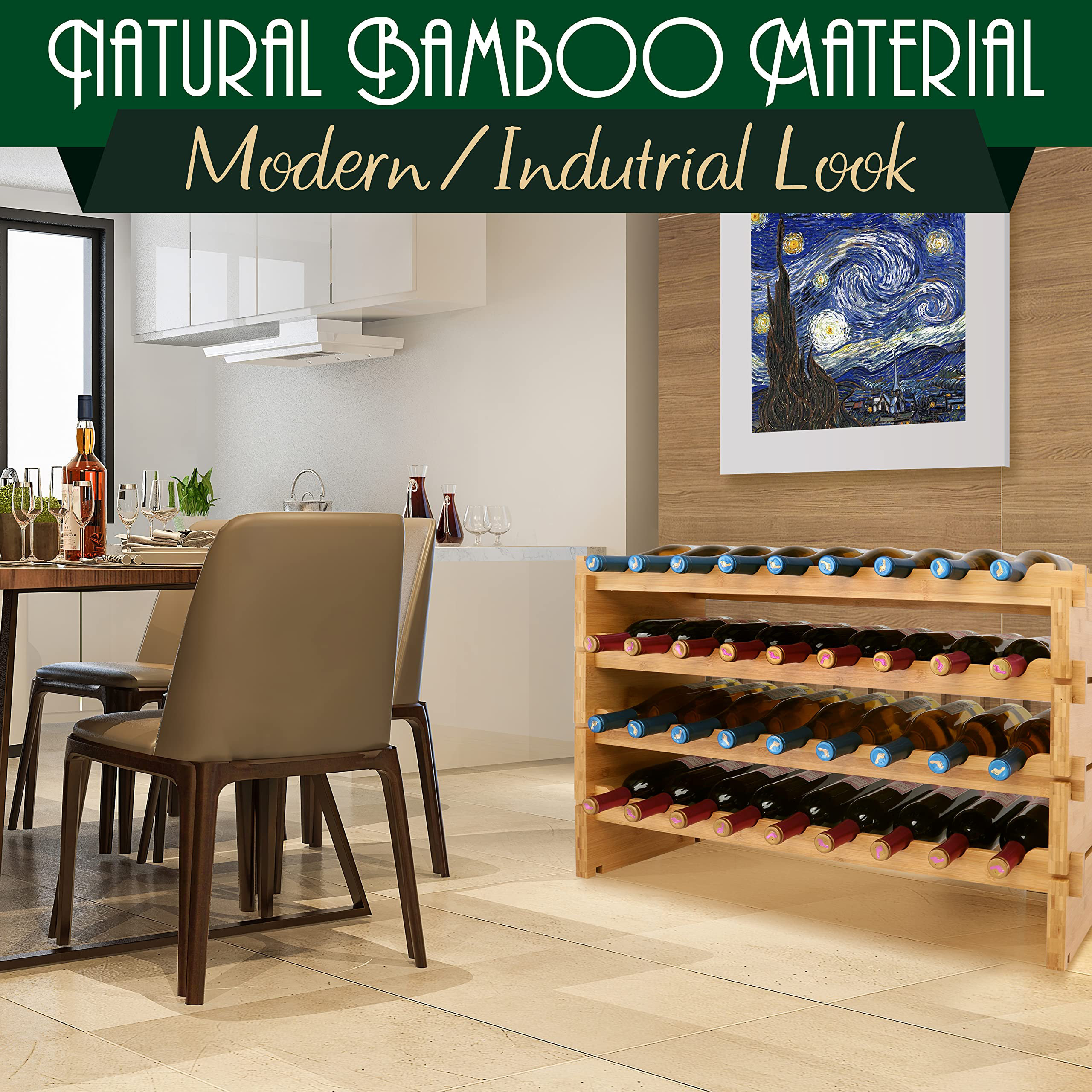 Red Barrel Studio 36 Bottle Stackable Wine Rack, 33.5” X 10” X 21” 4 ...