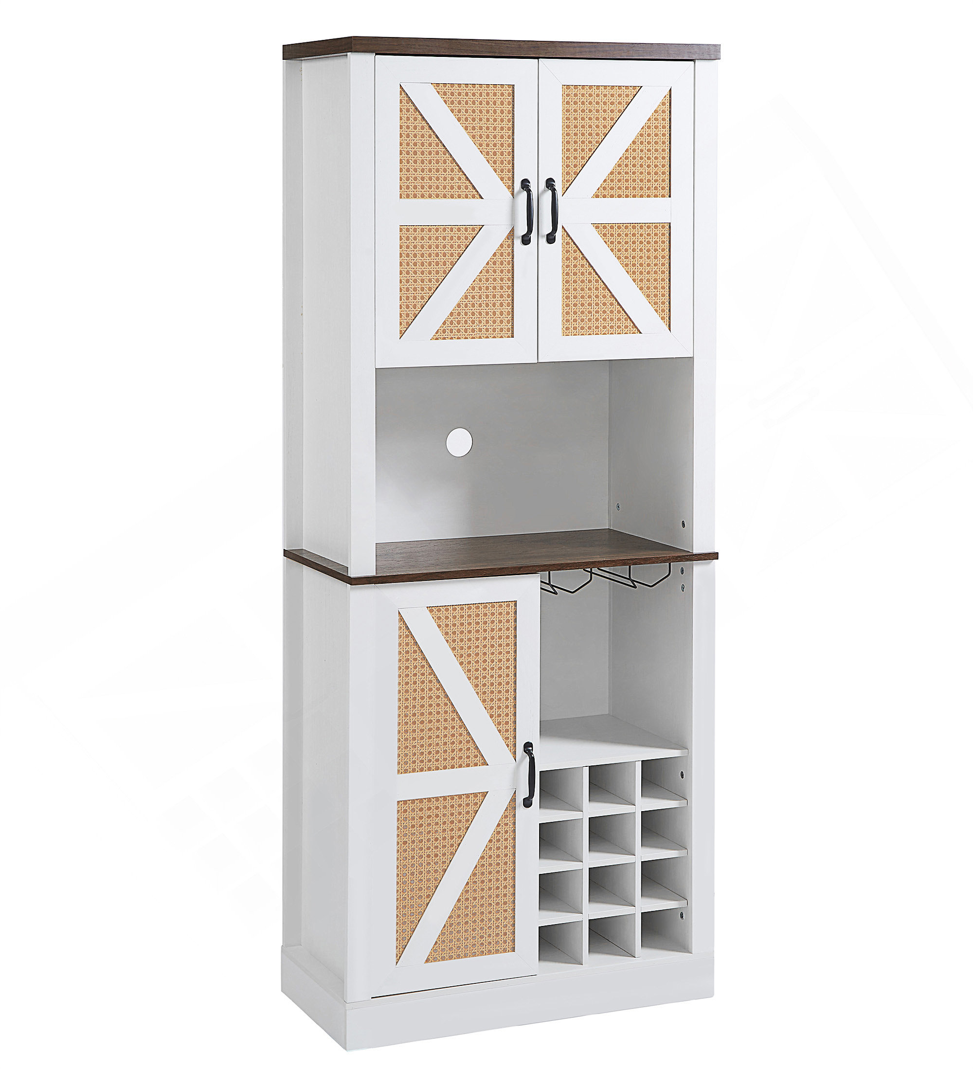 Bay Isle Home™ 76-Inch Tall Rustic Farmhouse Kitchen Faux Rattan Wine ...