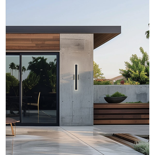 Ebern Designs Tehmeena LED 24" Outdoor Wall Sconce | Wayfair