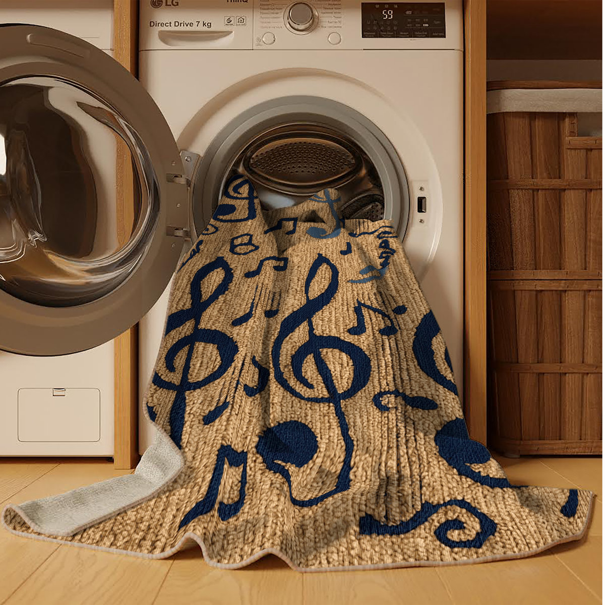 Dakota Fields Washable Treble Clef and Bass Clef Designs Music Area Rug ...