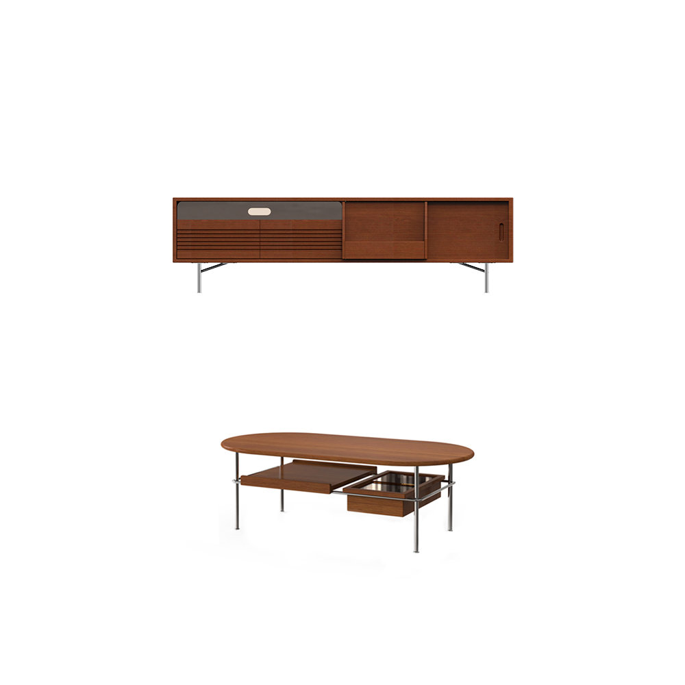 moonlight design American retro TV stand and coffee table | Wayfair