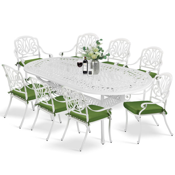 Bloomsbury Market 9-piece Outdoor Patio Dining Set- 8 Outdoor Dining ...