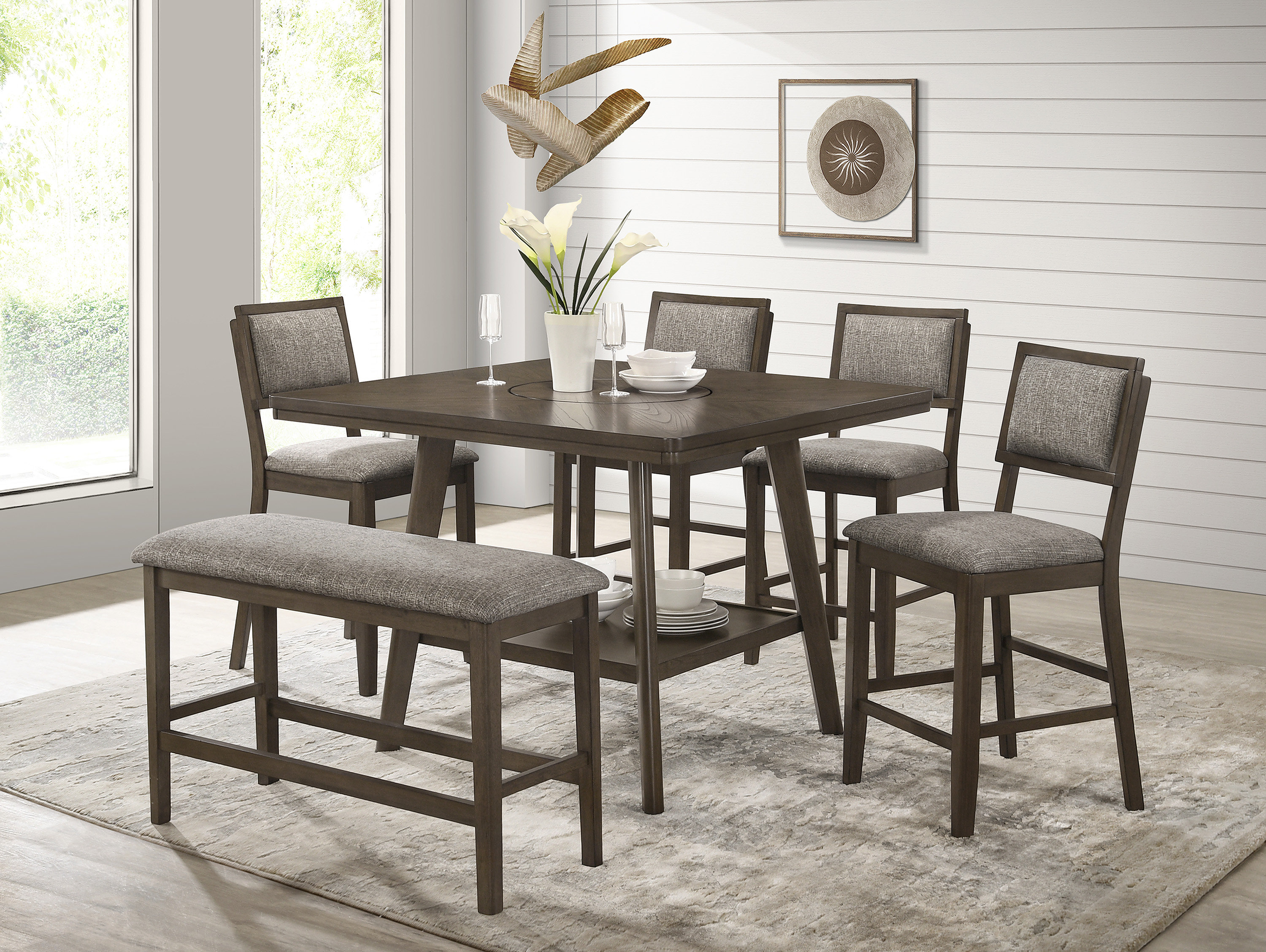 Red Barrel Studio® Baynham Rectangular 47.24'' L x 47.24'' W Dining Set ...