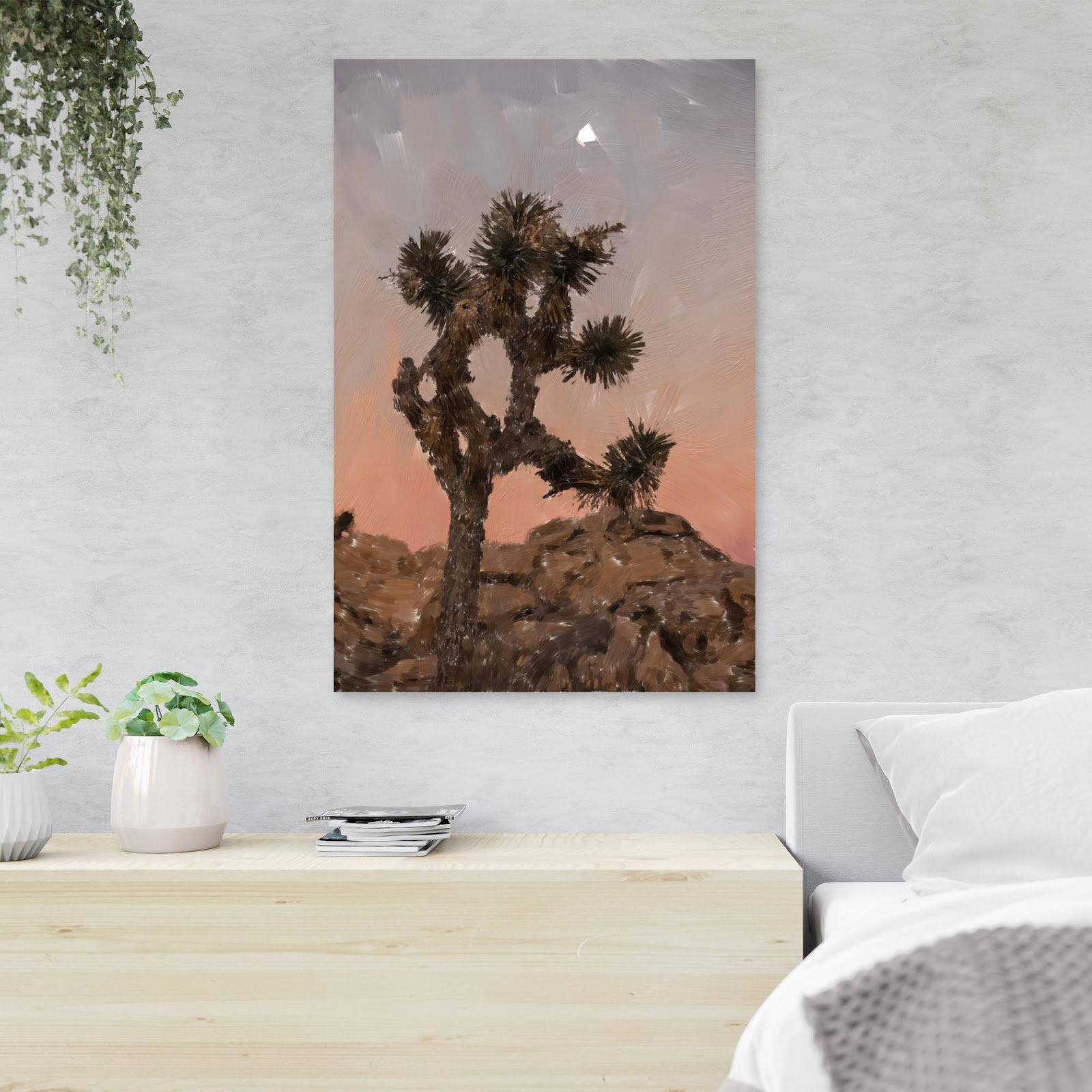 Red Barrel Studio® Green And Brown Tree On Brown Rock - 1 Piece ...