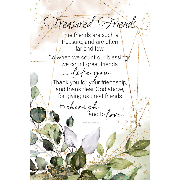 Trinx Treasured Friends Wood Plaque | Wayfair