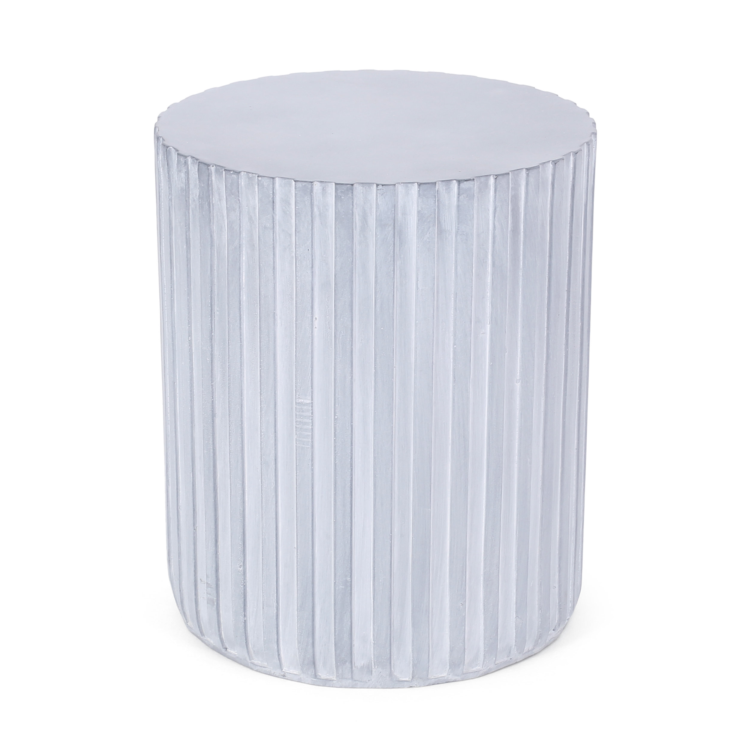 Gracie Oaks Outdoor Concrete Cylindrical Side Table | Wayfair