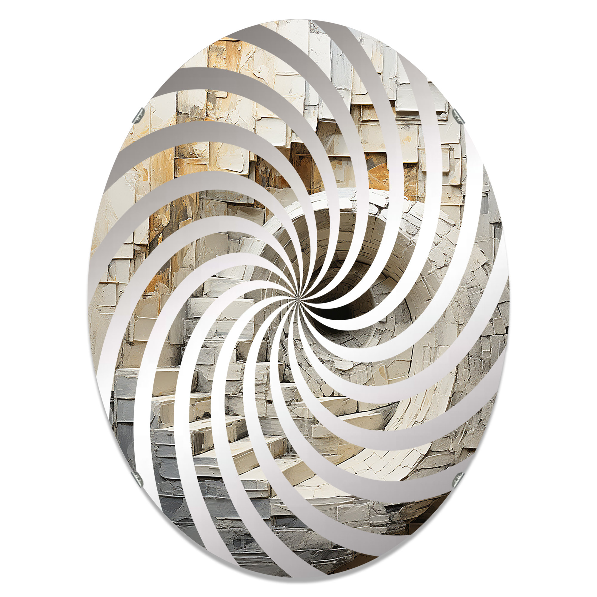 East Urban Home Gold White Timeless Turn - Vortex Decorative Mirror ...