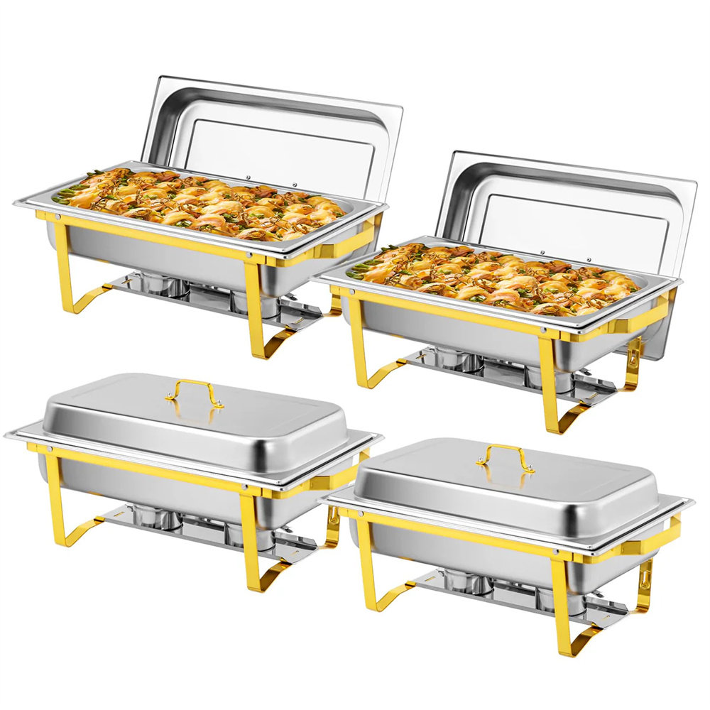 Mint Pantry® 9 QT Stainless Steel Rectangle Chafing Dish 4 Set | Wayfair