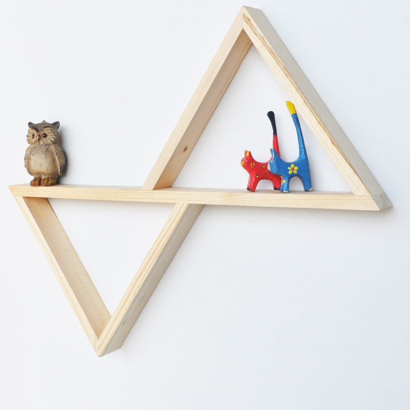 East Urban Home Elissa Triangle Solid Wood Floating Shelf with ...