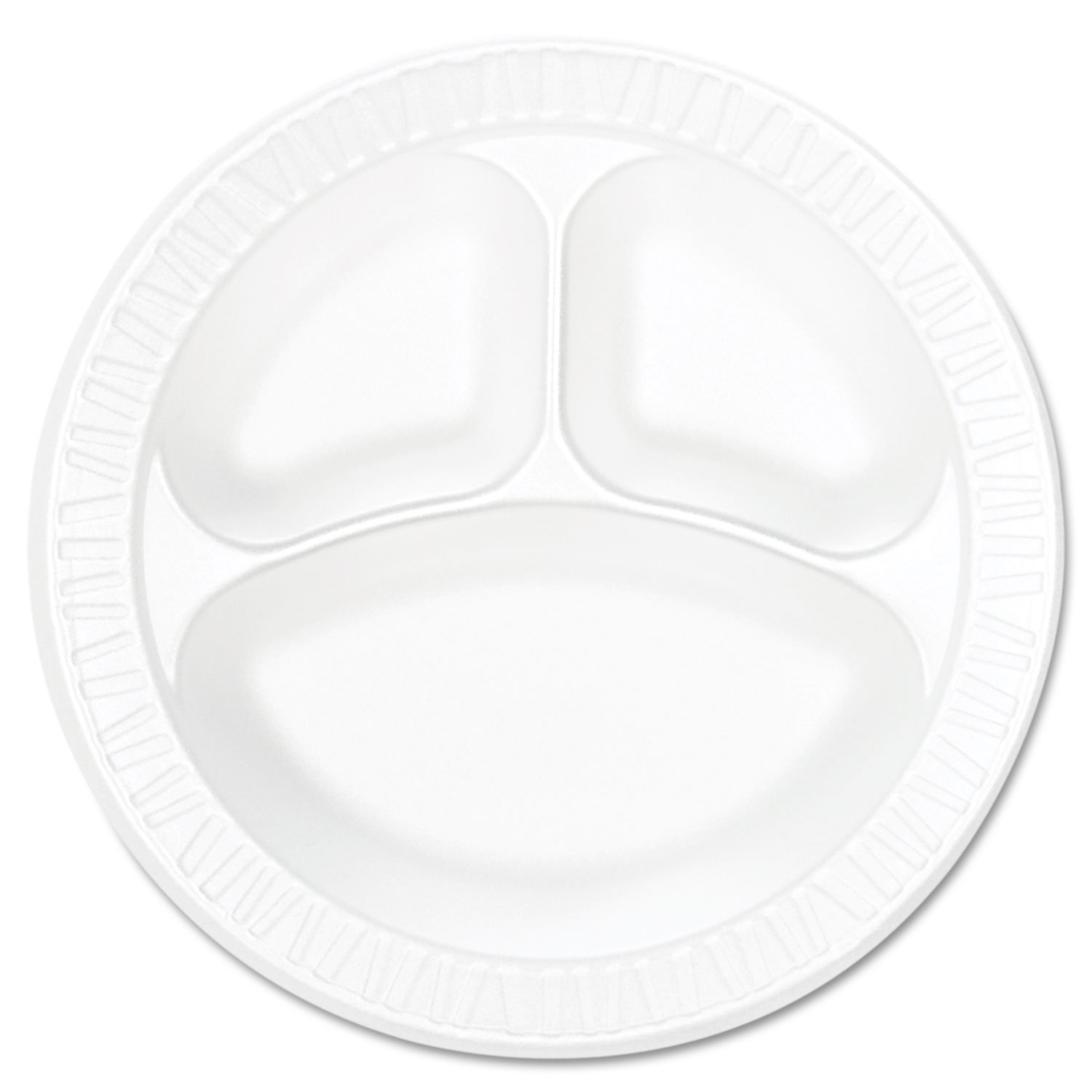 DART® Dart Concorde Foam Plate, 3-Compartment Plate, 10.25" Dia, White ...