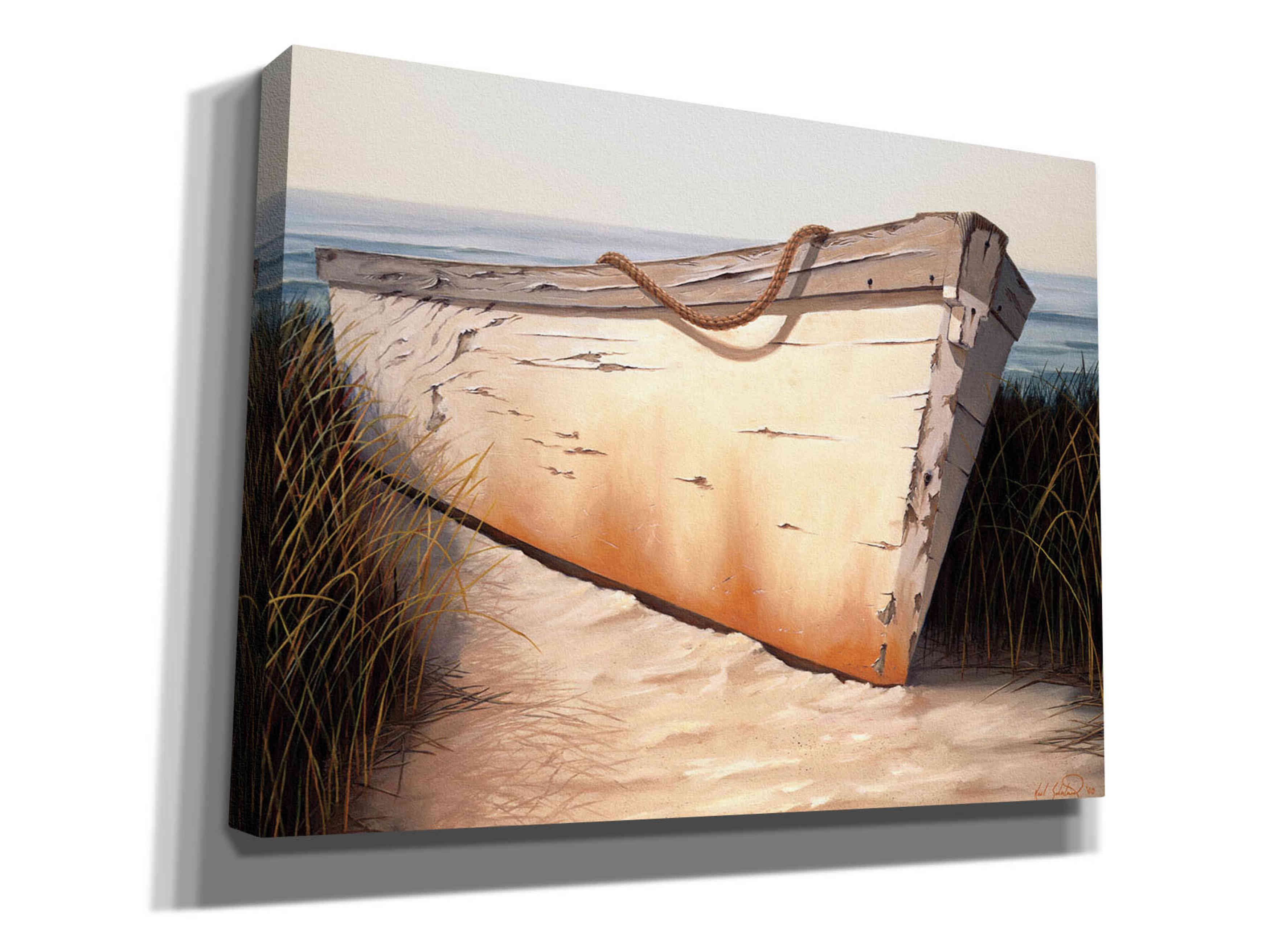 Highland Dunes White Boat by Karl Soderlund - Wrapped Canvas Graphic ...