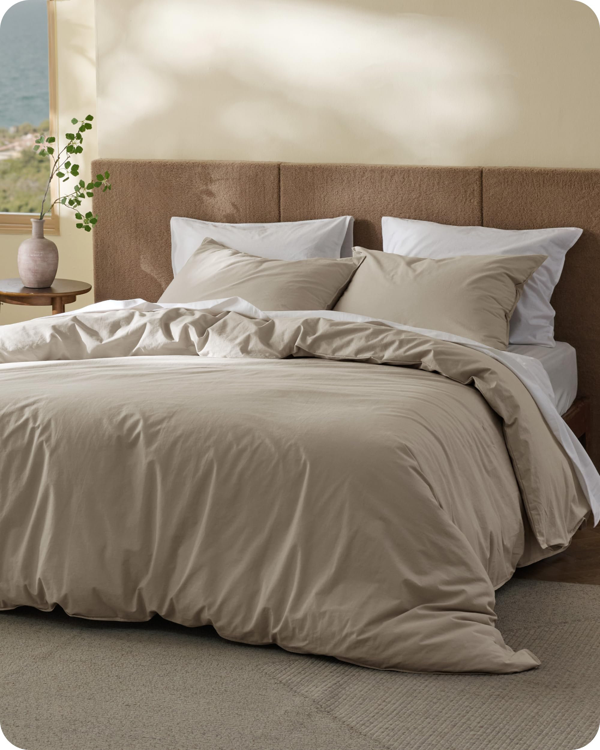 Bedsure Cotton Duvet Cover Oversized - Luxury Slub Weave 100% Cotton ...