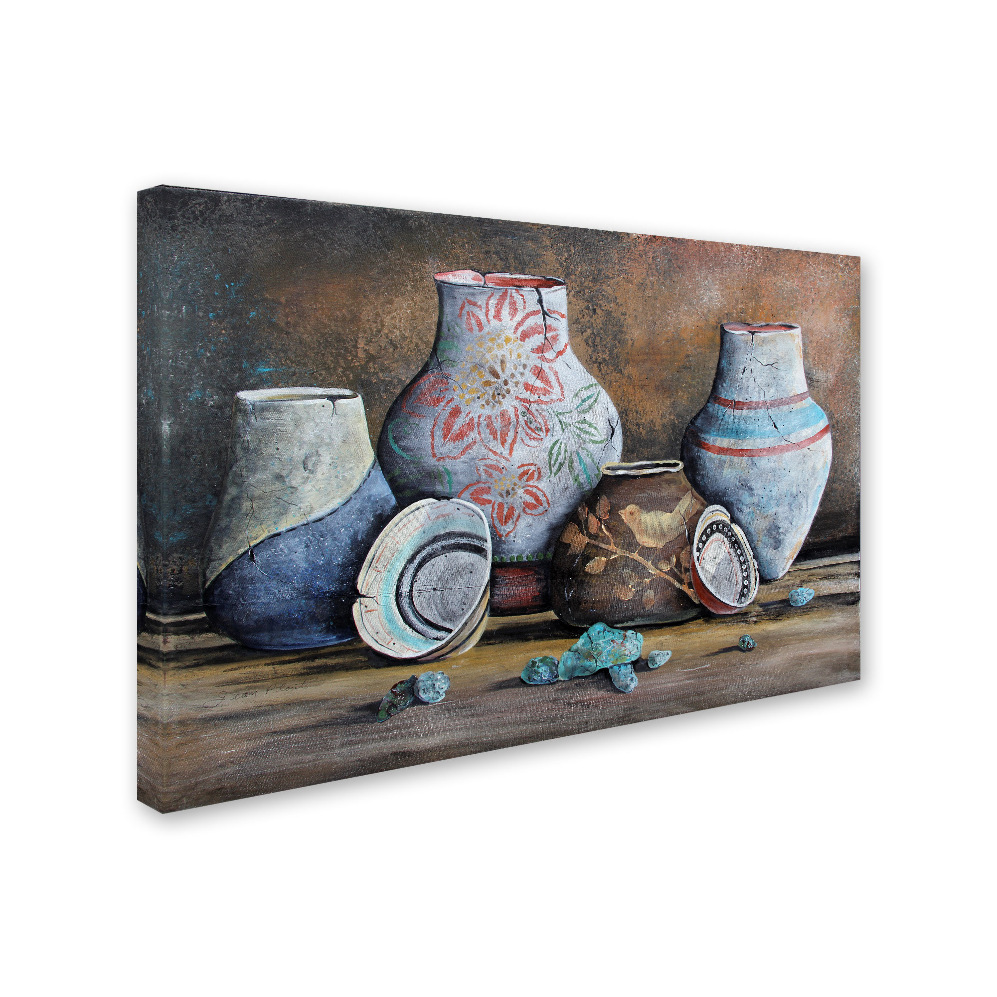 World Menagerie 'Clay Pottery Still Life 3' Print on Wrapped Canvas ...