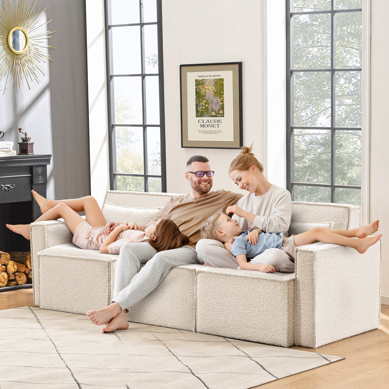 Ebern Designs Taufner 93'' Upholstered Sofa | Wayfair