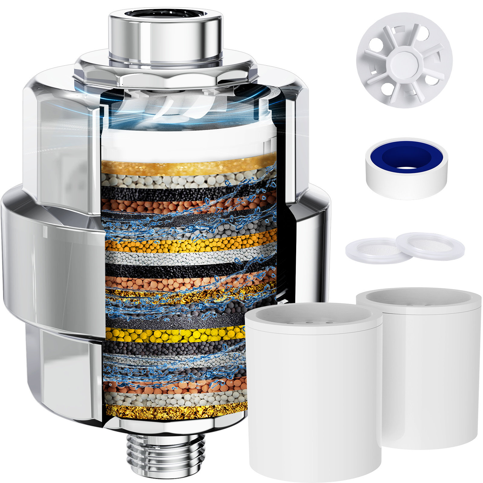 rw Chrome-plated Filter (with 2 Vane-type Cartridges) | Wayfair