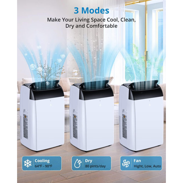Homhougo 14000 BTU Portable Air Conditioner with Remote Included | Wayfair