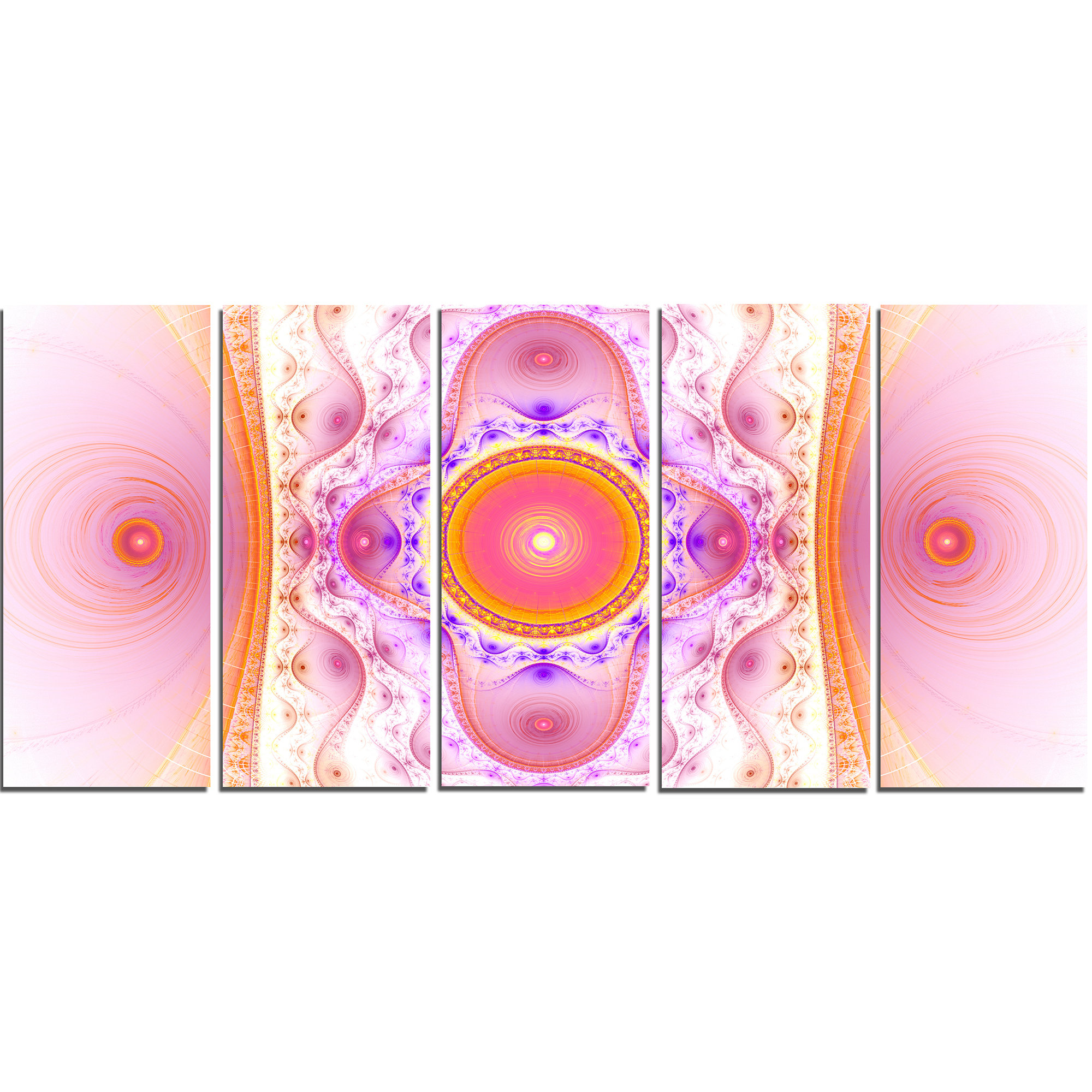 Design Art 'Cabalistic Pink Fractal Design' Graphic Art Print Multi ...