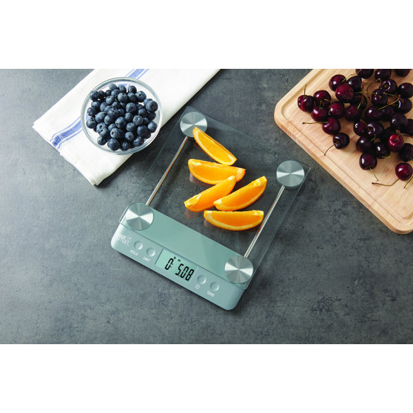 Taylor Eat Smart 33Lb Glass Platform Food Kitchen Scale With Tare, Grey ...
