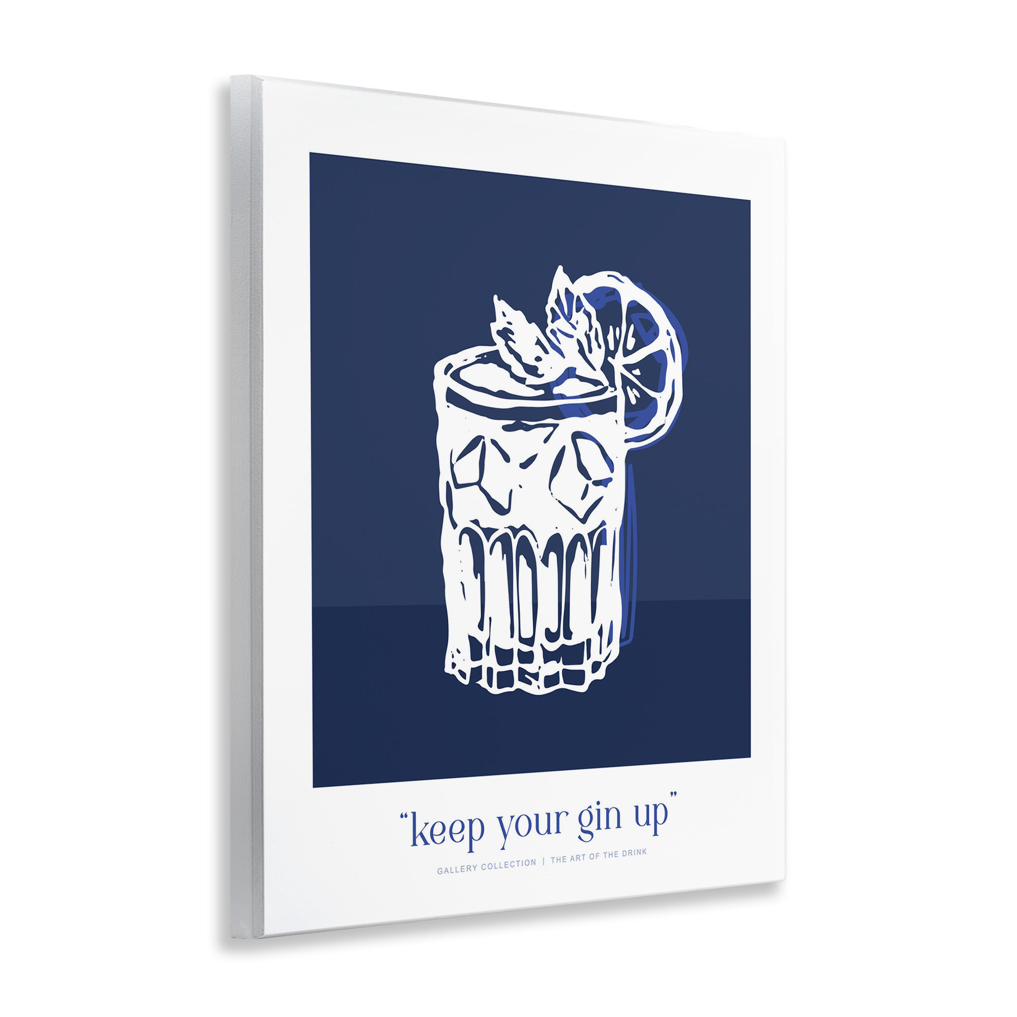 George Oliver Navy Keep Your Gin Up Wall Plaque, design by Lettered and ...