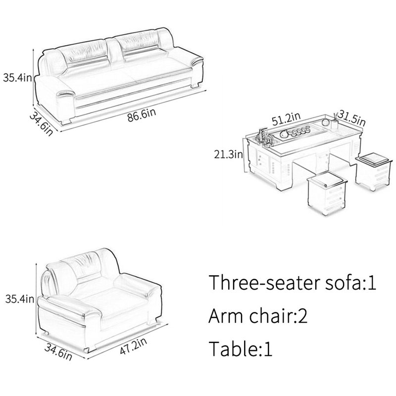 wangling hone Classic elegant business office sofa set | Wayfair