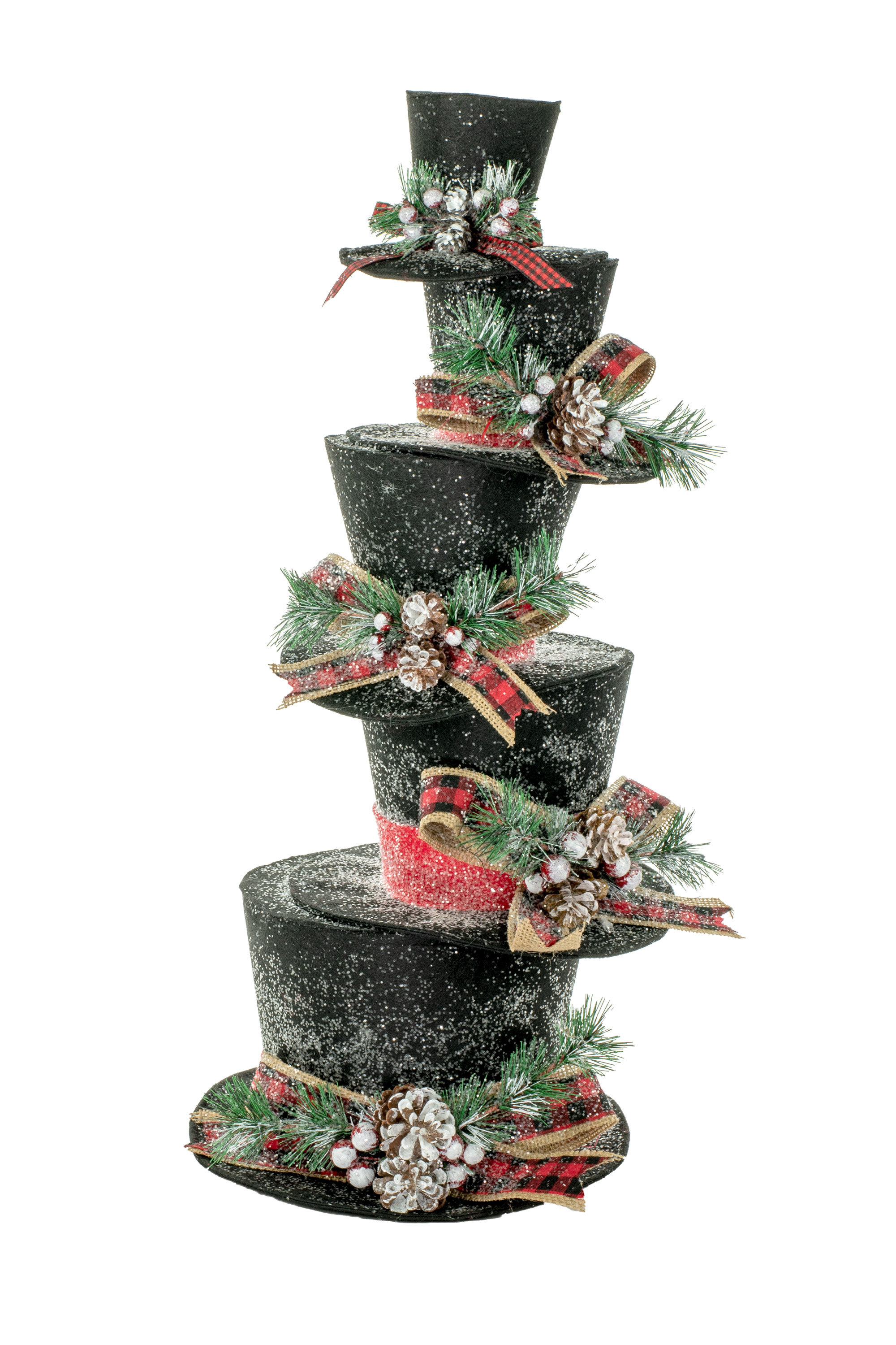 JJ's Holiday Gifts Ltd. Stack of Top Hats Display Piece with Glitter ...
