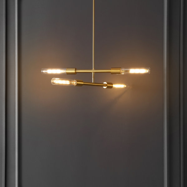 Mercer41 Keyajah 4 - Light Sputnik Modern Linear Chandelier | Wayfair