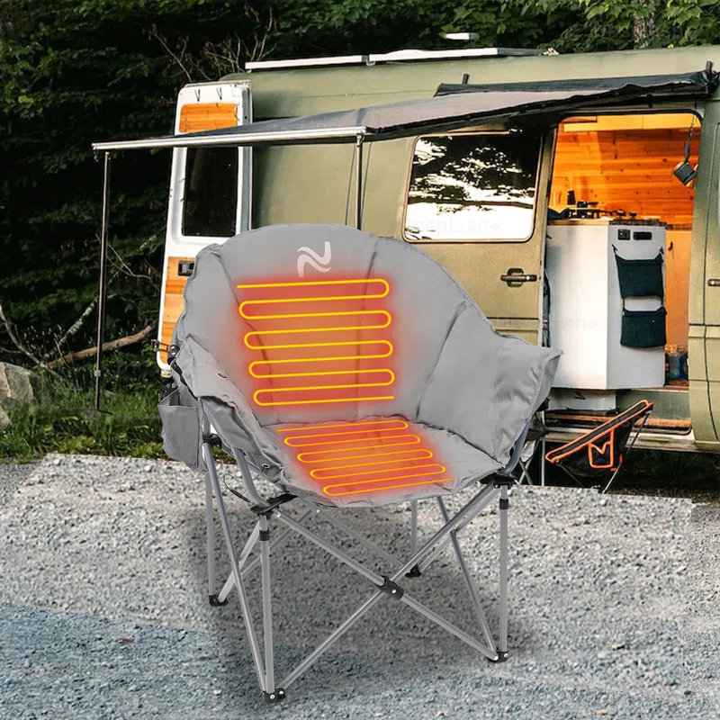 ShangQuan WuLiu Heated Camping Chair with 3 Heat Levels, Oversized ...