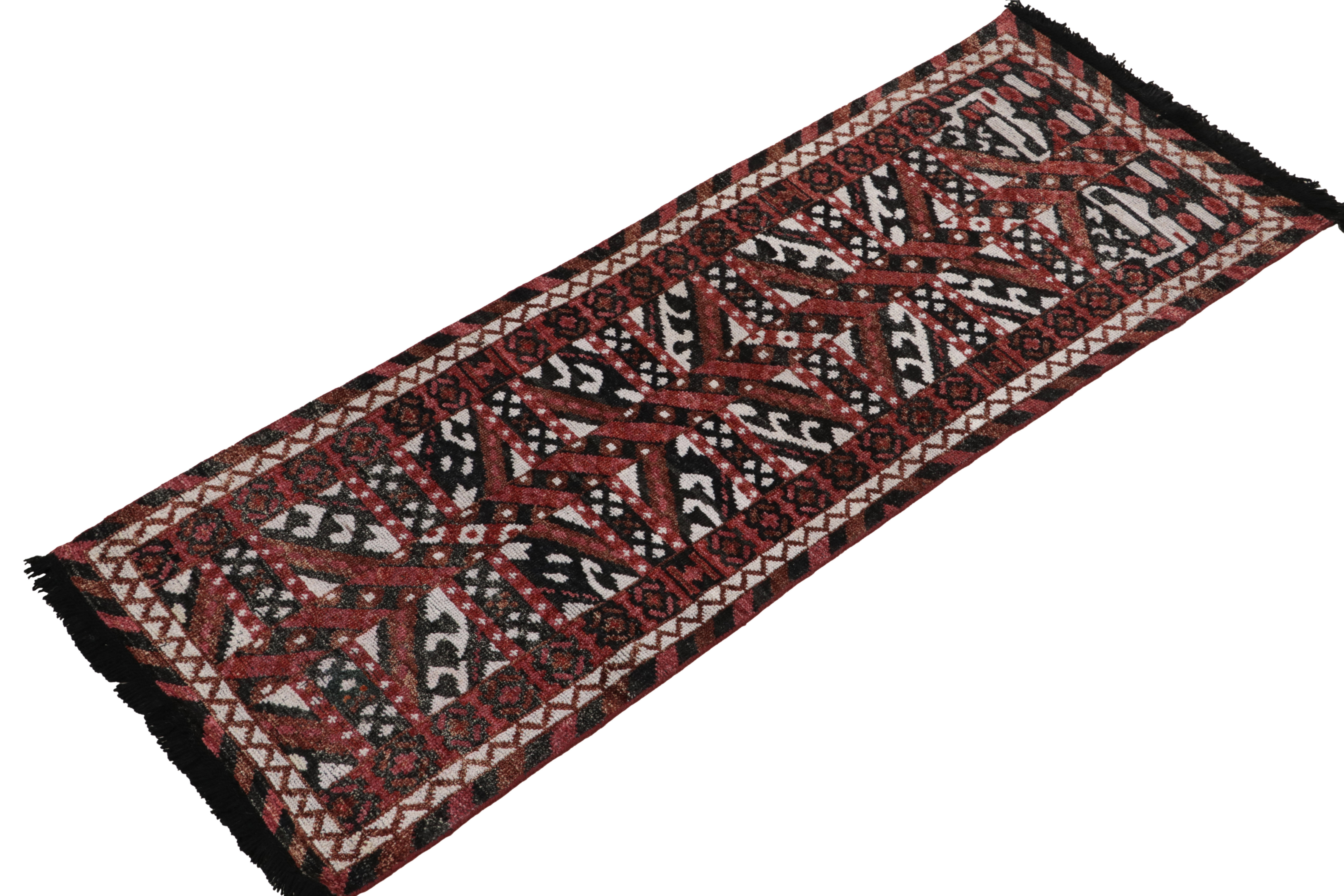 Rug & Kilim Tribal Runner In Red, Black And White Geometric Pattern By ...