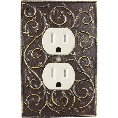 Meriville French Scroll 2-Gang Toggle Light Switch Wall Plate | Wayfair