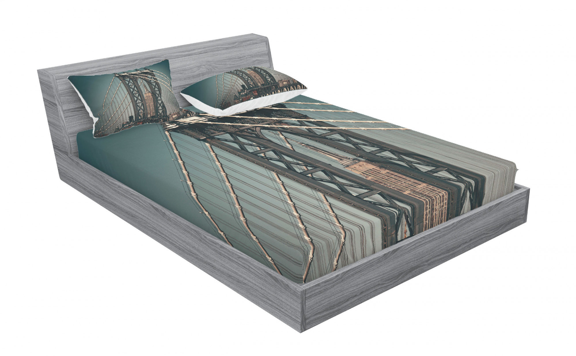 Ambesonne Scenery Cityscape View Sheet Set | Wayfair