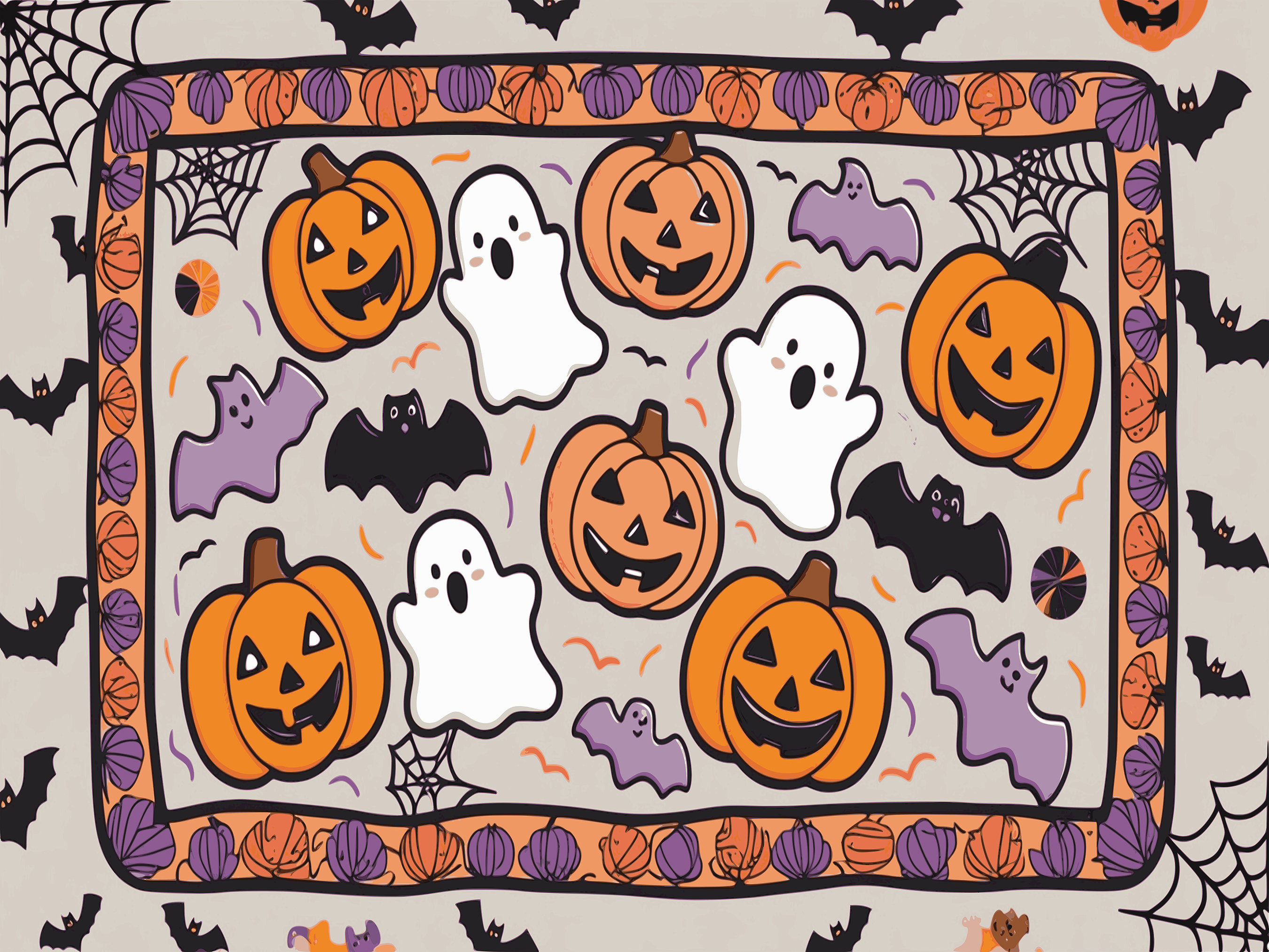 The Holiday Aisle® Halloween Fall Season Holiday Rug | Wayfair