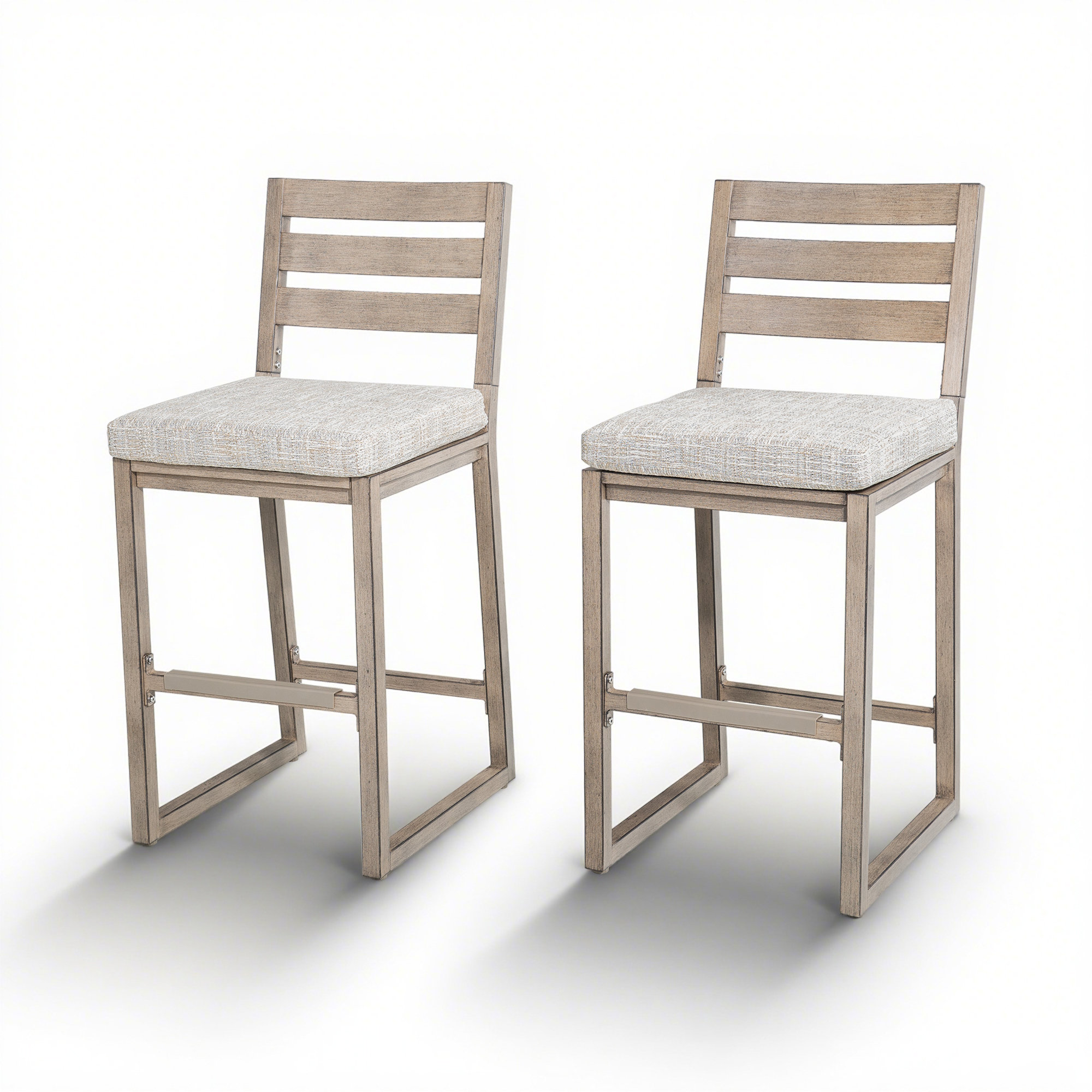 Peak Home Furnishings Patio Aluminum High Bar Chairs With Cushions ...