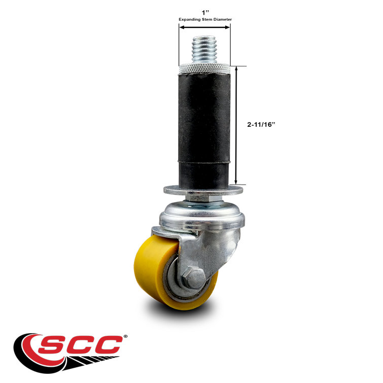 Service Caster Low Profile Polyurethane 35mm Wheel 1 Inch Expanding ...