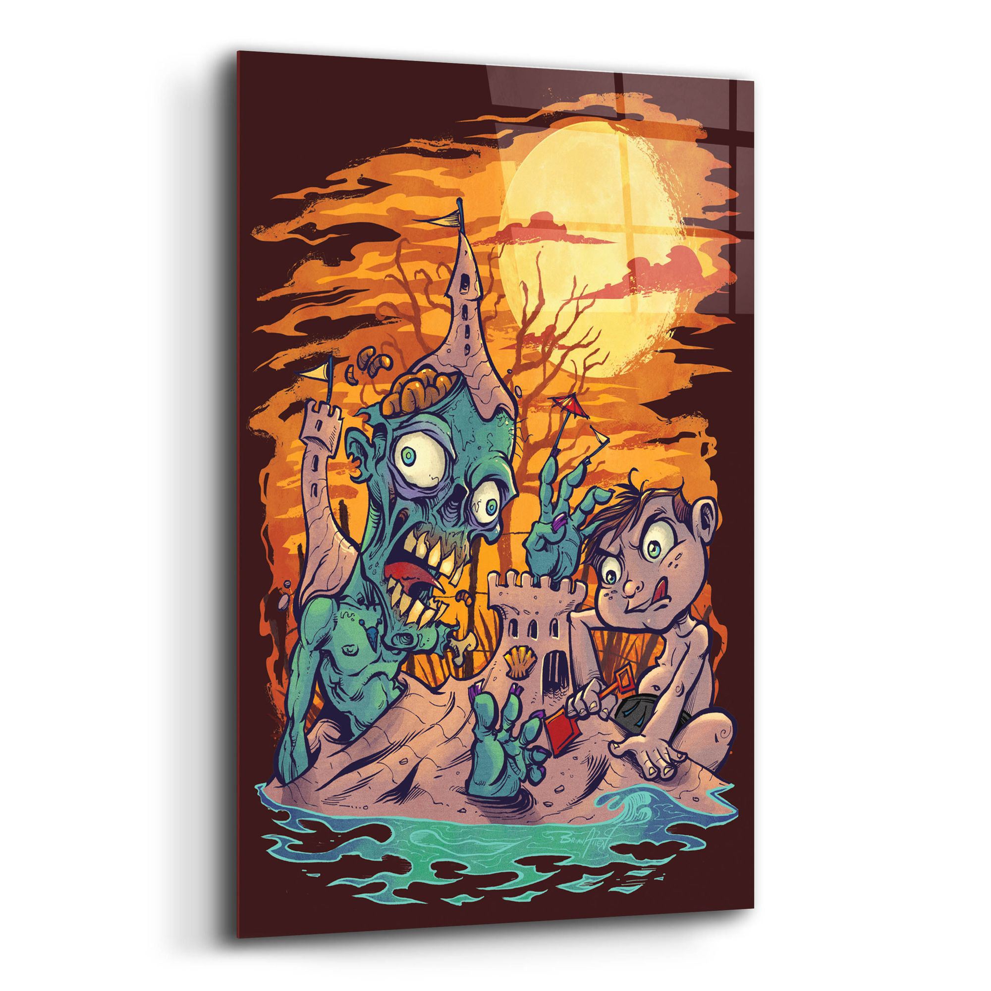 The Holiday Aisle® Halloween At The Beach - Zombie On Plastic / Acrylic ...