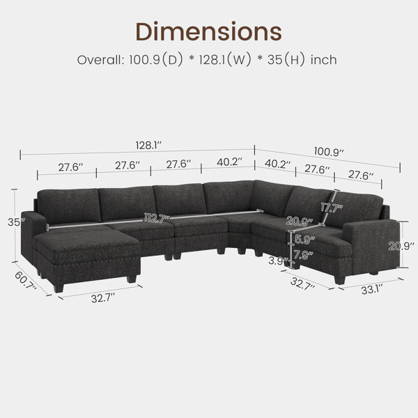 Wade Logan Anureet Modular Sectional with Storage Ottoman & Reviews ...